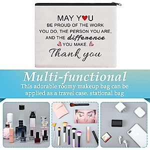 Sabary 30 Pcs Inspirational Makeup Bag Cosmetic Bag Positive Affirmation Toiletry Bag Thank You Farewell Gifts for Women Employee Coworker Colleague Nurse Teacher Birthday Gifts(Appreciation)