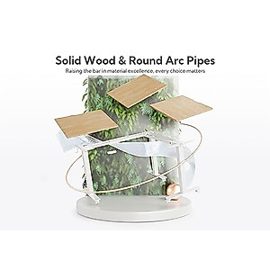 INNOVAR Solid Wood Triple Motor L Shaped Standing Desk, 63 x 55 inch Corner Stand Up Desk, Adjustable Height Home Office Desk, White Frame/Nature Top