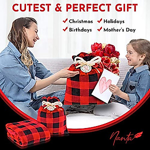 NANTA Fleece Blanket with Pouch Flannel Perfect for Sofa Couch Throw Blanket Super Cute Soft Blanket