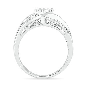 DGOLD luisa pavé Sterling Silver ring (0.03 cttw),size 6