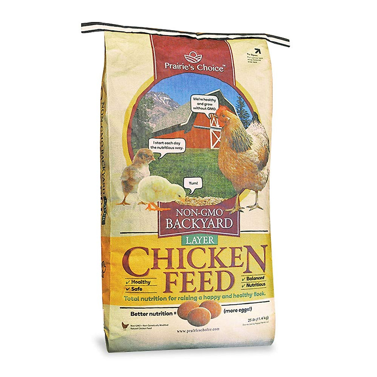 Prairie's Choice Non-GMO Backyard Chicken Feed - Layer Formula, 25lbs ...