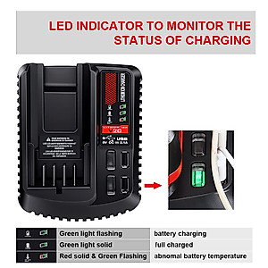 V20 Battery Fast Charger CMCB104, WaxPar CMCB104 Battery Charger Compatible with Craftsman V20 Lithium Battery CMCB204 CMCB202 CMCB201 CMCB209 CMCB205 CMCB100 CMCB101