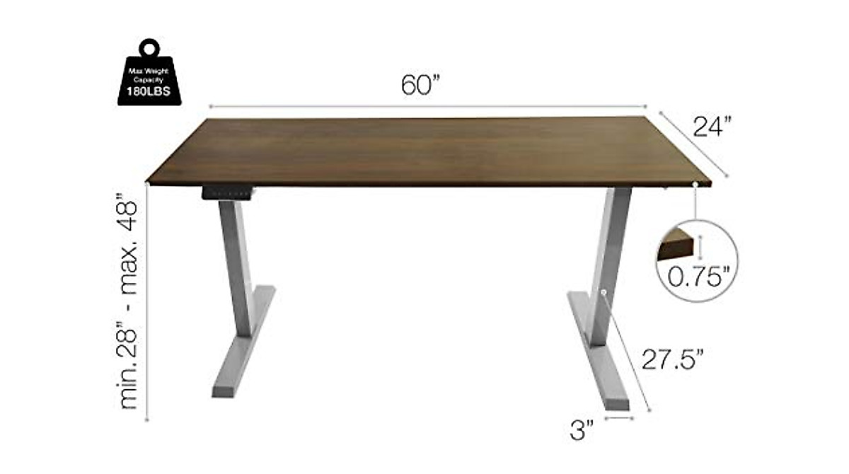 Buy TechOrbits Motorized Standing Desk Frame - 60x24