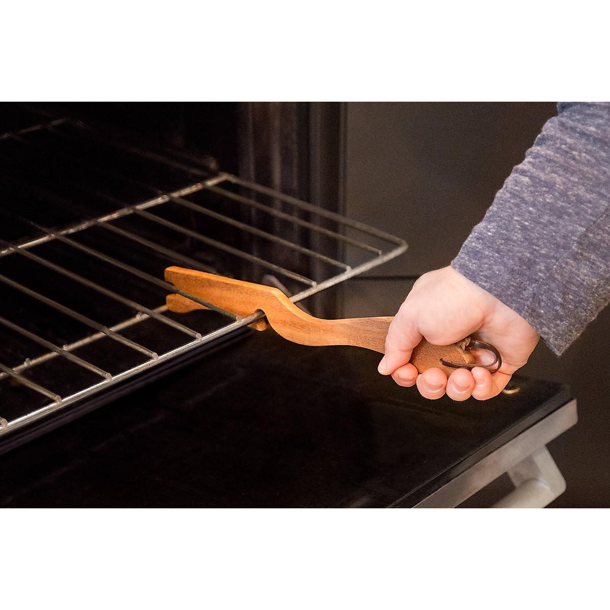 Ironwood Gourmet Ipswich Oven Rack Push/Pull, Acacia Wood Brown 0.5 x 1.5 x 13 inches