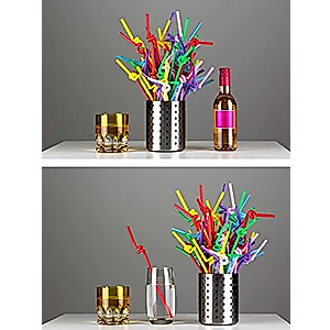 400 Count 10.2 Inch Colorful Flexible Plastic Drinking Straws,Bendable Long Thick Disposable Artical Straws,for Party,for Use with Any Jumbo Cup or Water Bottle,BAP Free,Diameter 0.24 inch