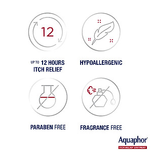 Aquaphor Itch Relief Ointment, Maximum Strength 1% Hydrocortisone, Relieves Itch from Skin Irritation, Insect Bites, Psoriasis, Skin Rashes, Eczema, & Poison Ivy, 2 oz