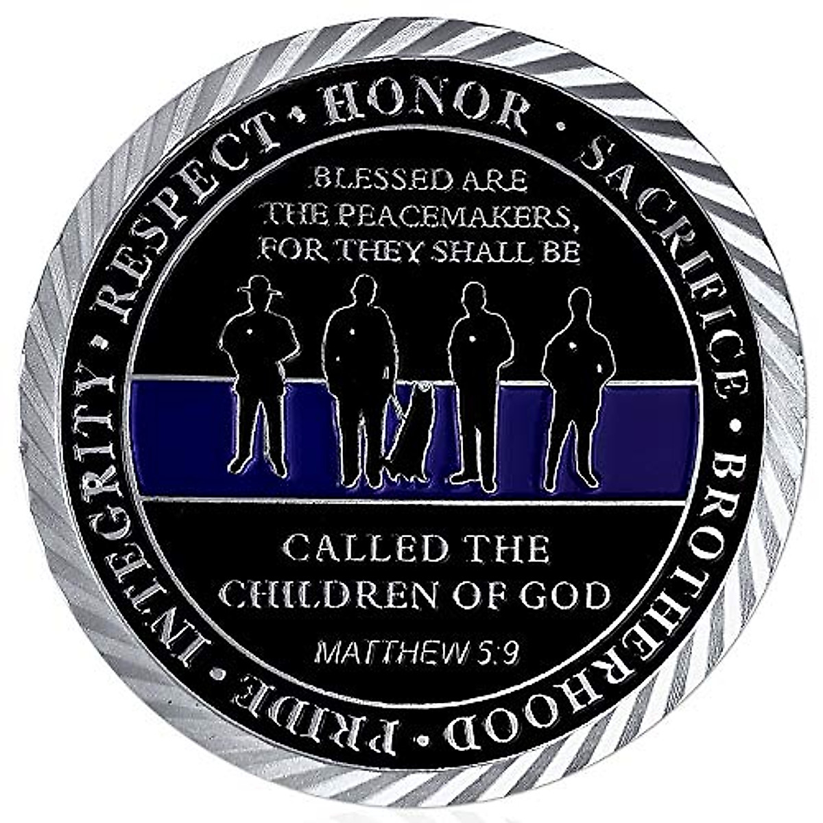 Thin Blue Line Lives Matter Police Officer Law Enforcement Challenge Coin