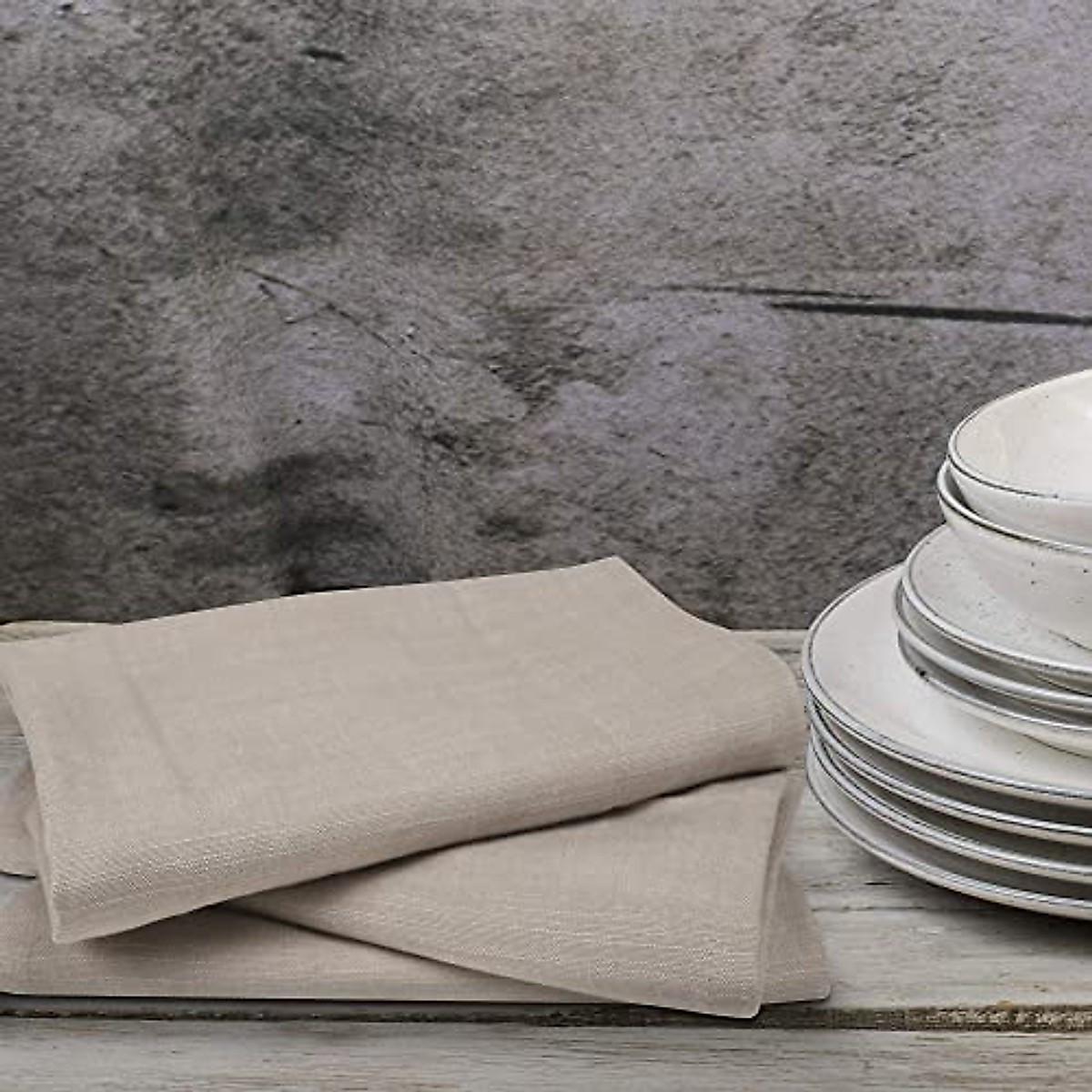 [20"x30", 6 Pack] Premium Kitchen Towels and Dishcloths Sets, Cotton Dish Towels for Kitchen, Beige/White Dish Cloths for Washing Dishes, Hand Towels for Kitchen, Tea Towels & Bar Mops for Kitchen