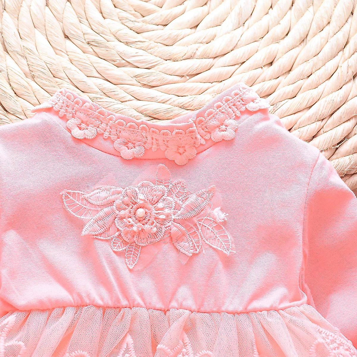 Peacolate 6M-4Years Spring Fall Baby Girls Clothing Set 3pcs Long Sleeve Dress Denim Jacket and Jeans(Pink,6-12Months)