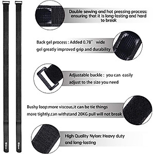 Epessa Bike Rack Strap Bike Wheel Stabilizer Straps, Stonger Grip with Gel, Adjustable Bicycle Straps, Bike Accessories, 2 Pack (Black)