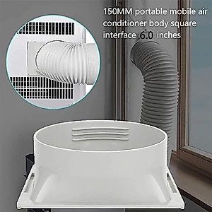Portable Air Conditioner Exhaust Hose Coupler - 5.9 inch/6 inch AC Hose Coupler Extension, Portable Window Adapter A/C Unit Tube Connector Mobile air Conditioning Accessories (Square to Round)