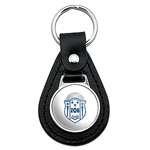 Black Leather Zeta Phi Beta Sorority Logo Keychain