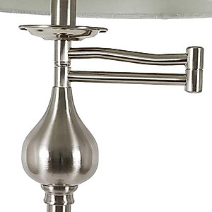 Decor Therapy Tina Floor Lamp with Swing Arm and Ball Accent, Brushed Steel - PL4377