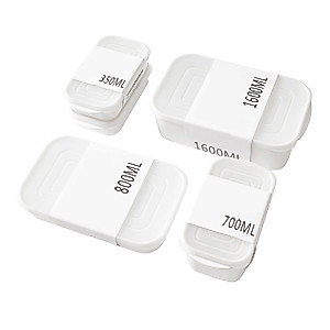 VOSAREA White Storage Bin 8 Pcs Food Storage Box Fridge Storage Containers Refrigerator Storage Bins Kitchen Storage Containers Food Prep Containers