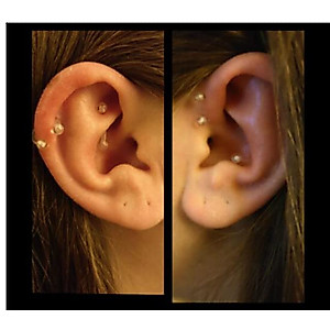 D.Bella 16G Clear UV Flexible Acrylic Labret Lip Ring Tragus Retainer Clear Helix Cartilage Earring Stud Piercing Jewelry Retainer 10pcs 10mm