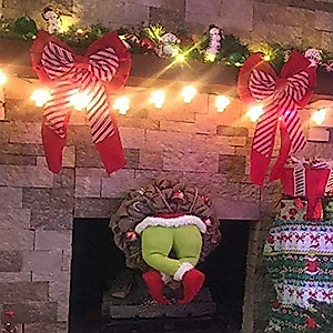 schicj133mm Christmas Thief Wreath, How The Christmas Thief Stole Christmas Burlap Wreath, Christmas Wreath for Front Door Decoration M