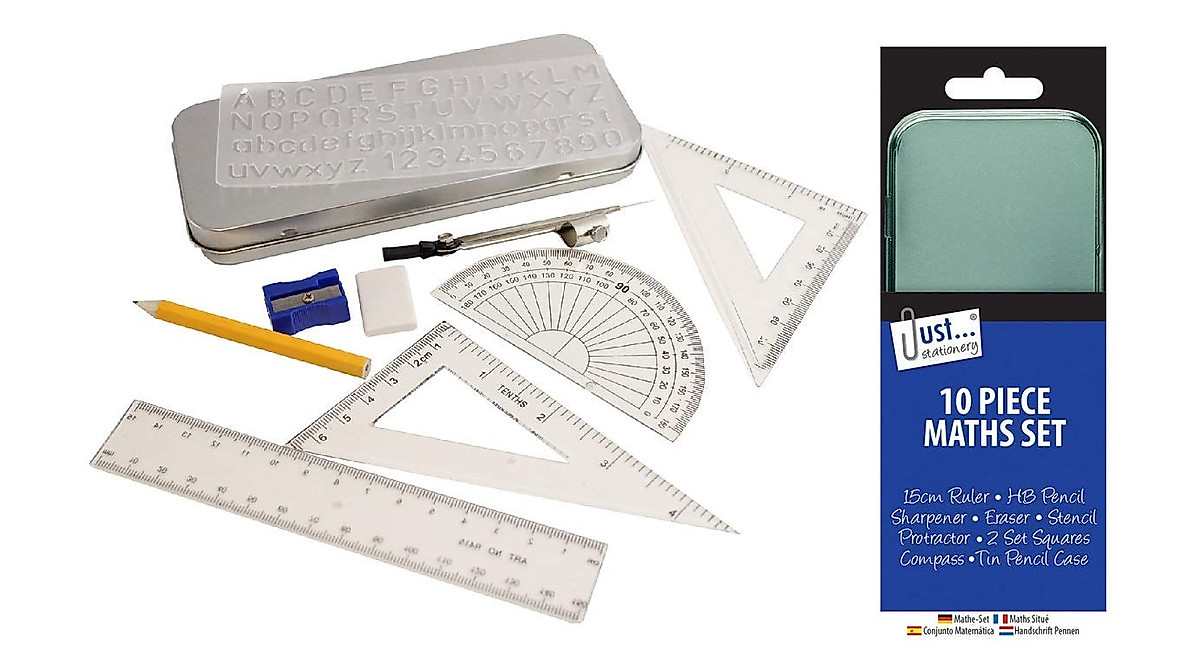 10 Piece Geometry Math Set - Perfect for School