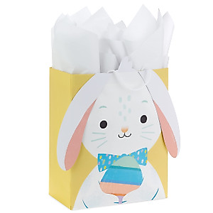 Hallmark 13" Large Easter Gift Bag with Tissue Paper (Easter Bunny with Egg) for Easter Egg Hunts, Easter Baskets, Easter Presents
