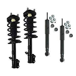 DTA 70032 Full Set 2 Front Complete Struts with Springs and Mounts + 2 Rear Shocks 4-pc Set Compatible with 2001-2006 Mazda Tribute, 2005-2007 Mercury Mariner, 2001-2007 Ford Escape