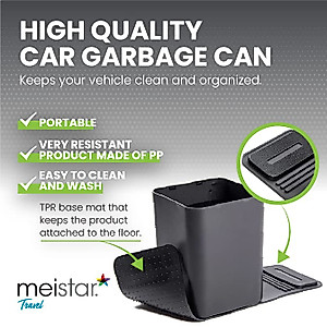 meistar Car Trash Can Bin with Bags for Back Seat. Leak Proof Car Organizer. Auto Garbage Basket for Vehicles, SUV and Trucks