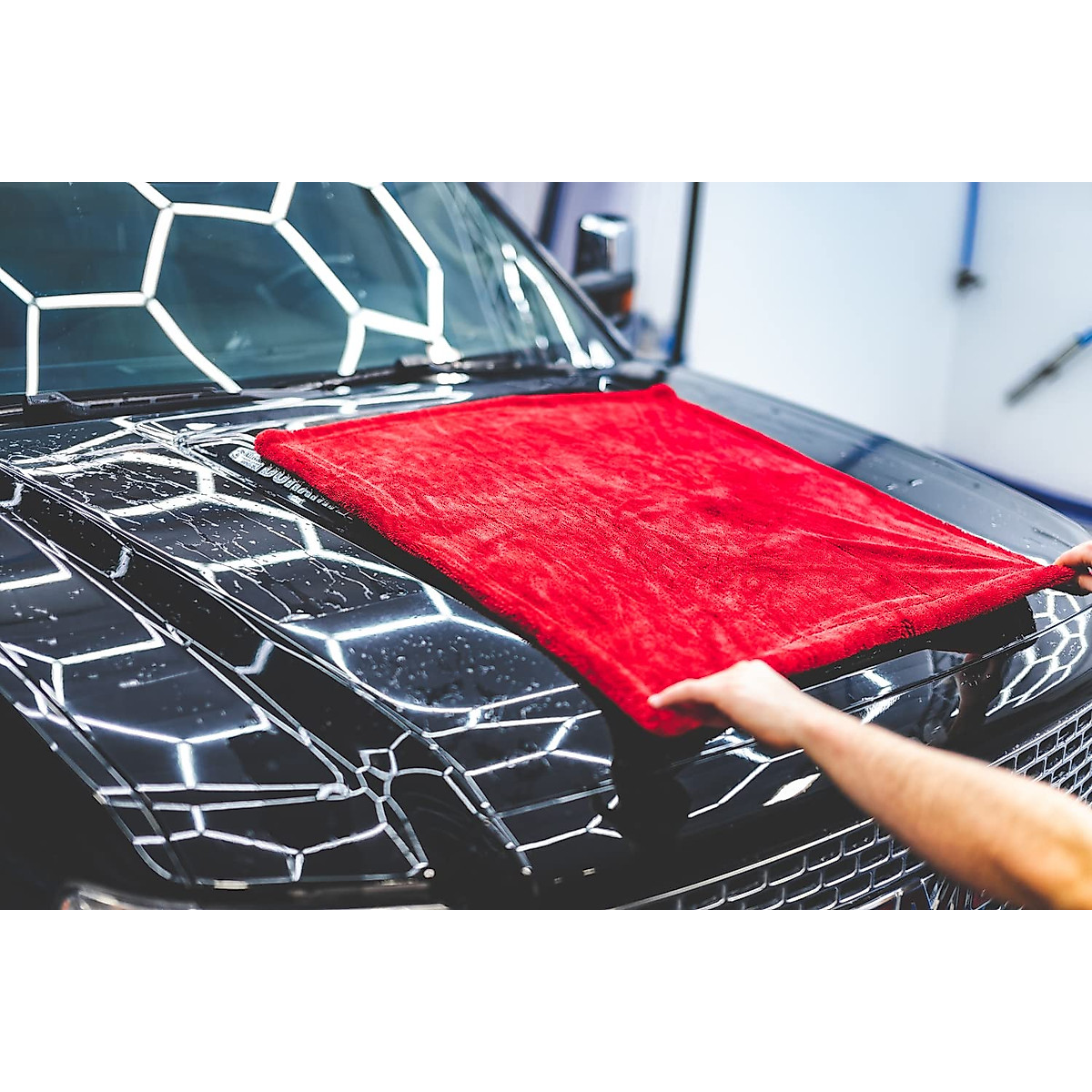 The Rag Company - The 1500 - Heavy Duty Microfiber Drying Towel; Perfect for Trucks, Commercial Vehicles, RVs, Boats, and More; Premium 70/30 Blend Twist Loop Design, 1500gsm, 30in x 30in, Red