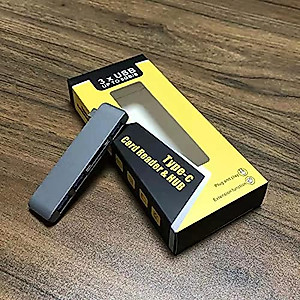 USB Hub Adapter, 5-in-1 USB C Adapter with USB C, 3 USB 3.0 Ports, Micro SD, SD Multiport Adapter Compatible for Mouse, Keytboard, USB Flash Drive and More