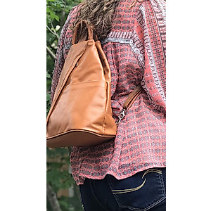 LaGaksta Submedium Leather Backpack Purse Tan