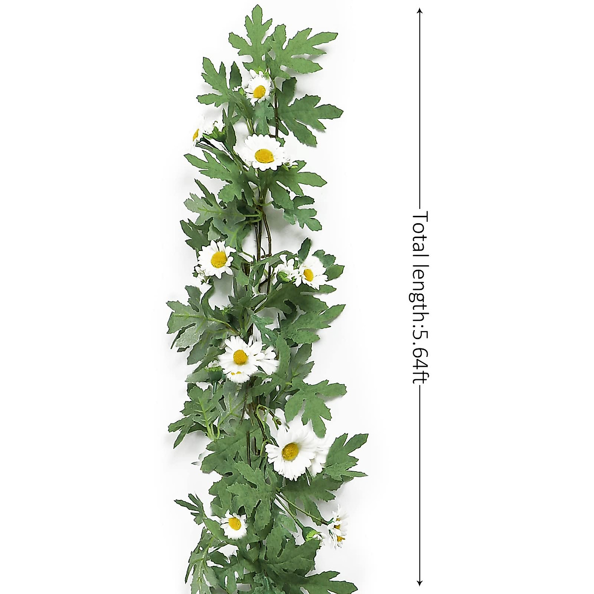 SOMYTING Artificial Daisy Garland Decorative Fake Flower Vine Hanging 5.6Ft Silk Flower Greenery for Home Garden Outdoor Ceremony Wedding Arch Floral Decor