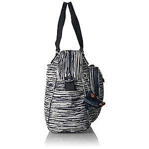 Kipling Women's Alanna Diaper Bag, Stroller Clips, Zip Closure, Scribble Lines Blue, One Size