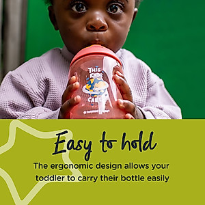 Tommee Tippee Sportee Water Bottle for Toddlers, 12 months+, 10oz, Spill-Proof Sippy Cup, Easy to Hold, Bite Resistant Spout, Pack of 3, Pink, Green and Orange