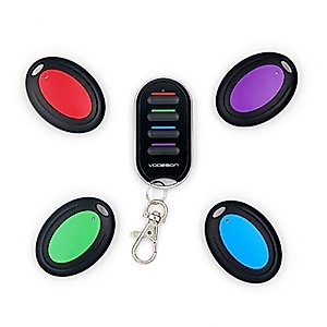 Key Finder,vodeson Wallet Finder Smart Tracker,Pet Cat Dog Tracking, Phone and Remote Finder,1 RF Transmitter and 4 Receivers - Wireless Key RF Item Locator, car Keychain Gift Finder