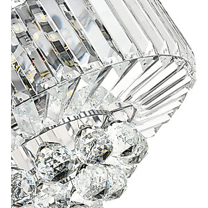 RuiWing 42'' Modern Fandelier Crystal Ceiling Fan with LED Light and Remote Control 3 Light Changes 3 Speeds Noise-Free Chandelier Ceiling Fan for Bedroom Indoor Living Room