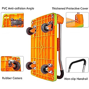 Generic Folding Cart with Wheels, Platform Trucks Push Cart Hand Trucks Utility Carts Service Carts, Wagon Maximum Load 150Kg/330Lb