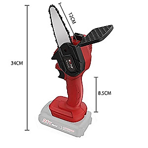 4-Inch Portable Rechargeable 6000mAh Battery Cordless Power Chain Saw, for Farming Tree Limbs, Garden Pruning, Bonsai Trunk, and Firewood