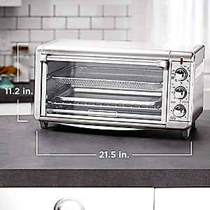Black+Decker TO3265XSSD Extra Wide Crisp ‘N Bake Air Fry Toaster Oven, Silver, Fits 9" x 13" Pan