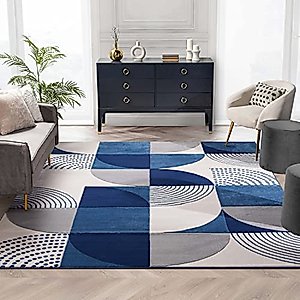 Well Woven Good Vibes Margot Blue Modern Geometric Chevron 5'3" X 7'3" 3D Texture Area Rug