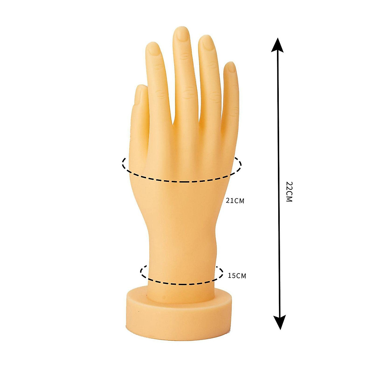 Tachiuwa Multipurpose Hand Model Mannequin Photo Props Fake Hand Right Stable Durable Jewelry Display Stand for Watch Bangles Rings Gloves Salon, Skin Color