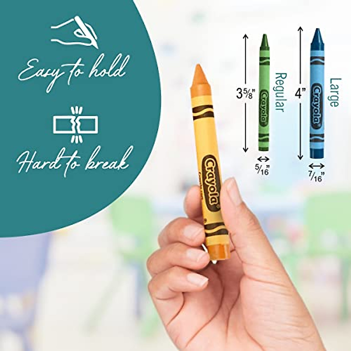 Large Jumbo Crayons for Toddlers - 16 Vibrant Colors & Doodle Pad