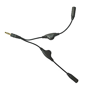 LOTOS 3.5mm Male Stereo to Double Female Audio Headphone Splitter Cable with Dual Volume Control Splitter Suit for All Earphone Headphone