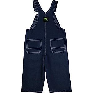 John Deere baby boys Newborn Denim Overall Bib, Denim, 12 18 US