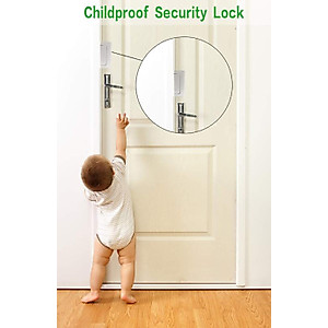 TOYFUL 2 Pack Door Reinforcement Locks with 8 Screws, Home Security Door Lock for Toddler, Childproof Door Lock Night Lock Withstand 800 Lbs White