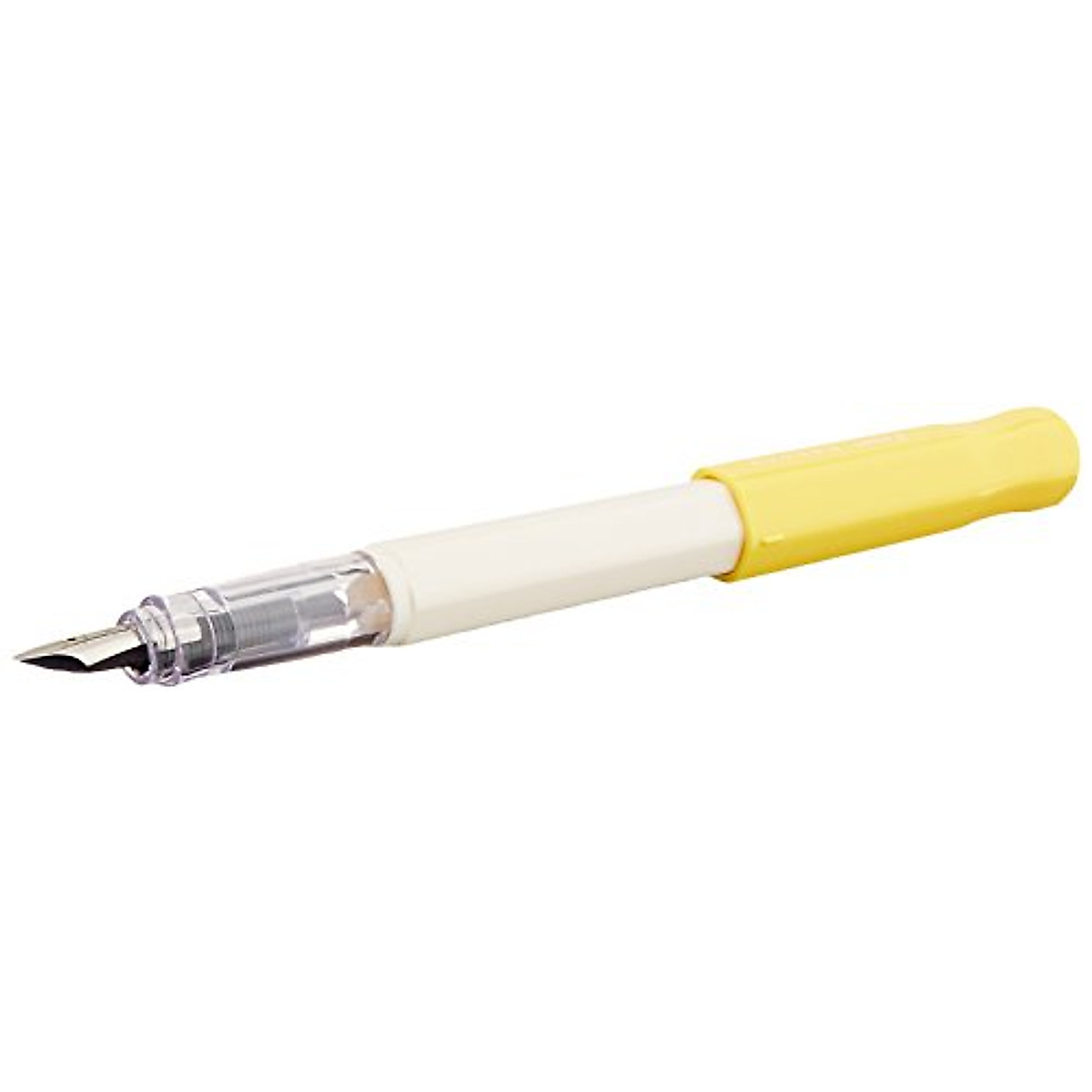 PILOT Kakuno Medium-Nib Fountain Pen, White Body Soft Yellow Cap Body (FKA-1SR-SYM)