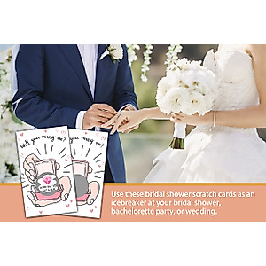 Who Got The Wedding Ring Scratch Off Game Cards, Bridal Shower Scratch Cards, Wedding Shower Games Ideas, Bachelorette Party, Engagement Party Activities & Decorations (22 Pack)-05