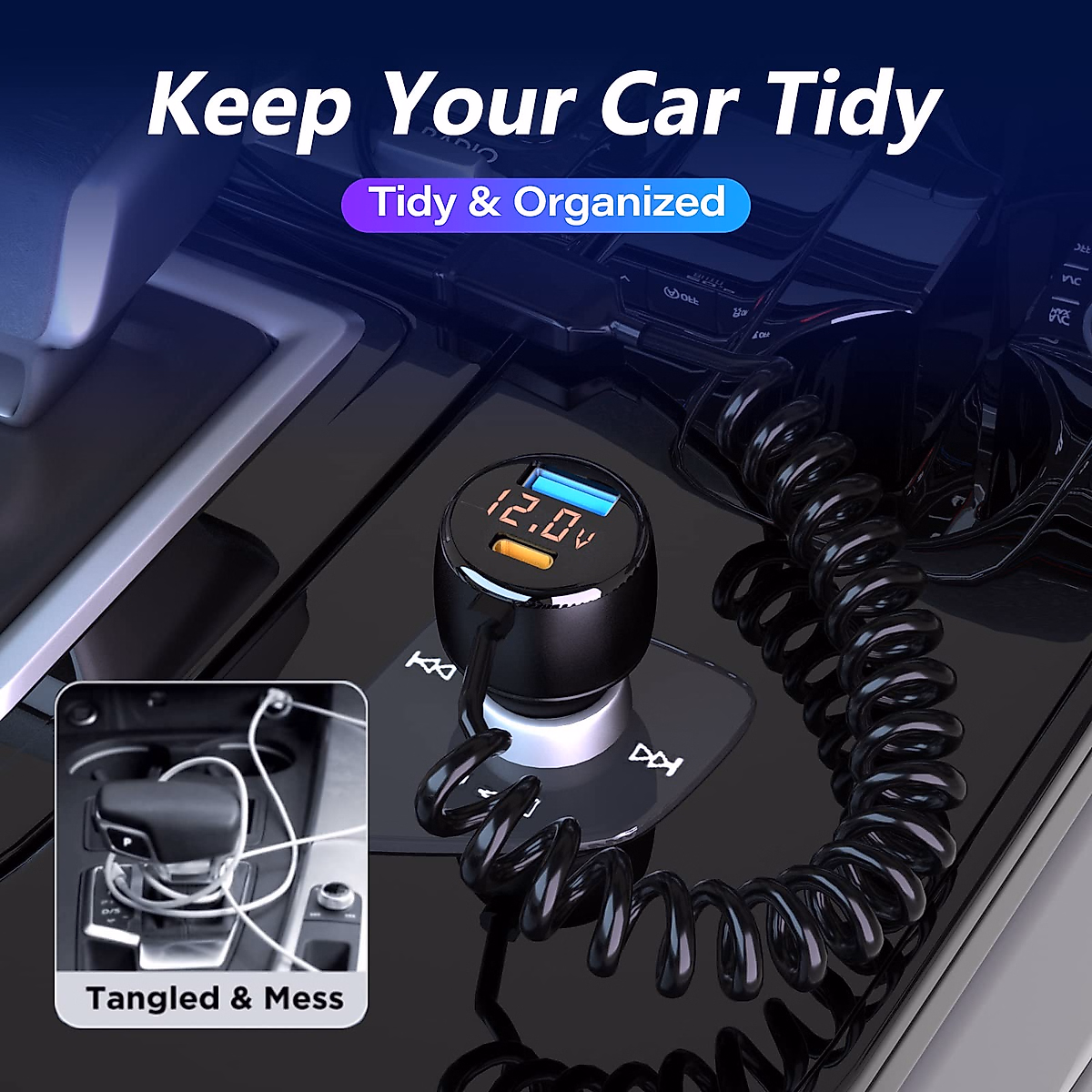 Phmnkl 66W High-Speed Car Charger - 5-Port Fast Charging Hub with PD & QC3.0, Universal Compatibility for iPhone 15/14/13/12/11, Samsung Galaxy S23/S22/S21, Note20/10, Pixel & More Devices