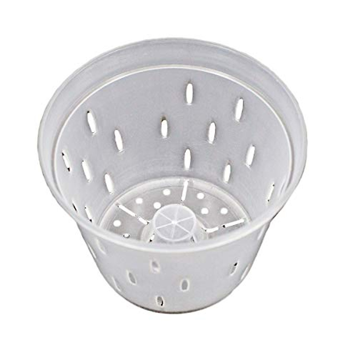 TRUEDAYS Clear Orchid Pots with Holes Plastic Flower Planter 5.5 inch 4 Pack