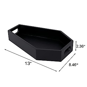 Coffin Tray/Shelf Wooden Serving Tray Coffin Shape Serving Tray,Spooky Gothic Home Decor-Halloween Creepy Goth Home Decor