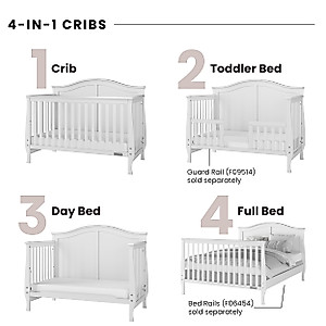 Child Craft Camden Crib, Dresser and Chest Nursery Set, 3-Piece, Includes 4-in-1 Convertible Crib, Dresser and Chest, Grows with Your Baby (Matte White)