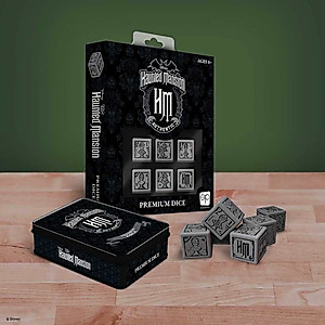 USAOPOLY Disney The Haunted Mansion Premium Dice Set | Collectible d6 Dice | Custom Dice with Collectible Tin Case | Officially Licensed Disney 6-Sided Dice