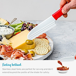 Dreamfarm Knibble Lite | Non-Stick Cheese Knife with Stainless Steel Forks | Multi-Functional Kitchen Knife with Unique Ridged Blade | Perfect for Slicing, Spreading and Serving | Yellow