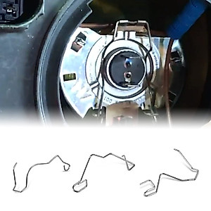 9PCs Bulb Retaining Spring Clips, Universal Car Headlight Clamp Headlamp Dip Dipped Beam Bulb Hoder for H1 H3 H4 H7